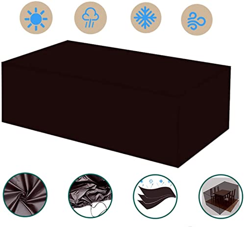 Outdoor Patio Furniture Cover for Rectangle Table & Chairs Waterproof Heavy Duty Seater Sofa Cover Extra Large Dustproof Bench Protector (91"x91"x28")