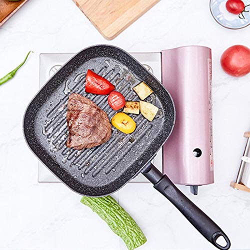 SDGH Aluminum Non-Stick Square Grill Pan Steak Fry Pans Multi-Function Snowflake Striped Frying Pan