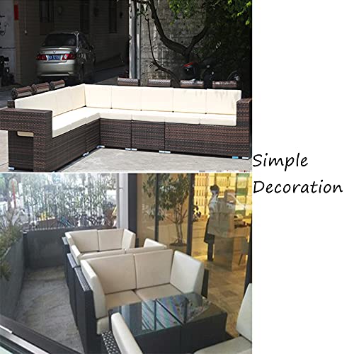 Leather Bench Cushion,Patio Garden Long Soft Bench Cushion for Outdoor Indoor Furniture 47x14inch Waterproof Non-Slip Thick Replacement Settee Sofa Leather Mat White