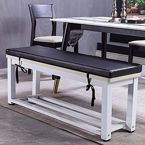 Leather Bench Cushion,Patio Garden Long Soft Bench Cushion for Outdoor Indoor Furniture 47x14inch Waterproof Non-Slip Thick Replacement Settee Sofa Leather Mat White