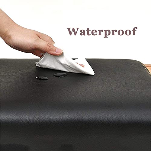 Leather Bench Cushion,Patio Garden Long Soft Bench Cushion for Outdoor Indoor Furniture 47x14inch Waterproof Non-Slip Thick Replacement Settee Sofa Leather Mat White