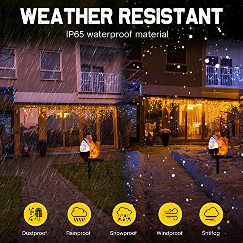 2 Pcs Solar Squirrel Garden Lights Animal Outdoor Waterproof Decorative Hedgehog Pathway Lights Outdoor Landscape Path Lights Waterproof Garden Decor Solar Garden Light Yard (Squirrel)