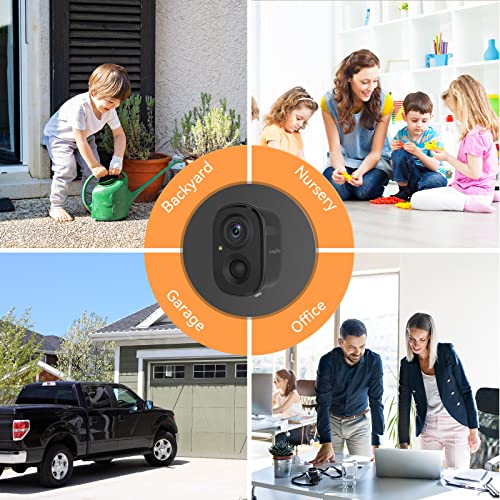 LongPlus 2 Pack Wireless Outdoor Security Camera,Battery Powered Wireless Security Camera for Home Security, Wireless WiFi Camera with AI Detection, Color Night Vision,Spotlight,2 Way Audio,Only2.4Ghz