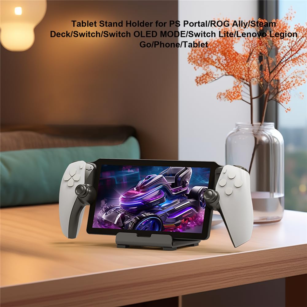 Handheld Game Console Holder Tablets Stand,Tablet Stand for Playstation Portal/for Rog Ally/for Legion Go Game Machine Tablet Stand Holder Accessories (Black)