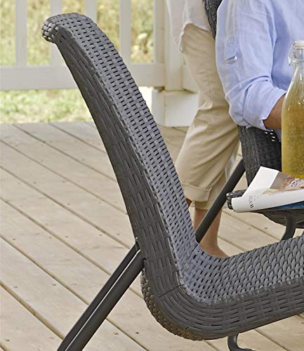 Keter 17197637 Rio 2 Seater Rattan Outdoor Patio Garden Furniture Set, Graphite
