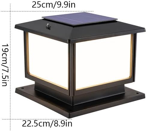 MODEBHD Nordic Terrace Pillar Lantern, Minimalist Landscape Column Light, Personality Entryway Post Light, Solar Power Dual Use Outdoor Lighting, Decoration Gate Wall Solar Light