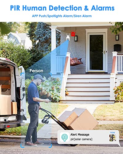 VIZIUUY 5MP Solar Security Camera Outdoor, Wireless Battery Powered Security Camera with 360°View, Pan and Tilt, Color Night Vision with Floodlight,PIR Human Detection,Compatible with Alexa
