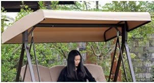 Newly Replacement Canopy for Swing,Outdoor Swing Canopy Replacement Porch Top Cover Seat Furniture 2-3 Seater Waterproof Top Cover for Patio Swing Garden Swing Outdoor (75.20x47.24x7.09in)