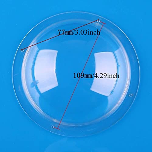 Trolleyshop Diameter 3.94 inch/100MM w/ 4 Holes Acrylic Dome Flange Clear Plastic Hemisphere Indoor/Outdoor CCTV Replacement Clear Dome Camera Cover Security Dome Camera Housing