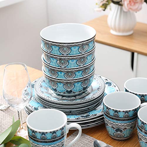 TBGFPO 32-Piece Ceramic Porcelain Dinner Plate Tableware Set with Dinner Plate,Dessert Plate,Cereal Bowl,380ml Mug Set