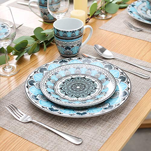 TBGFPO 32-Piece Ceramic Porcelain Dinner Plate Tableware Set with Dinner Plate,Dessert Plate,Cereal Bowl,380ml Mug Set