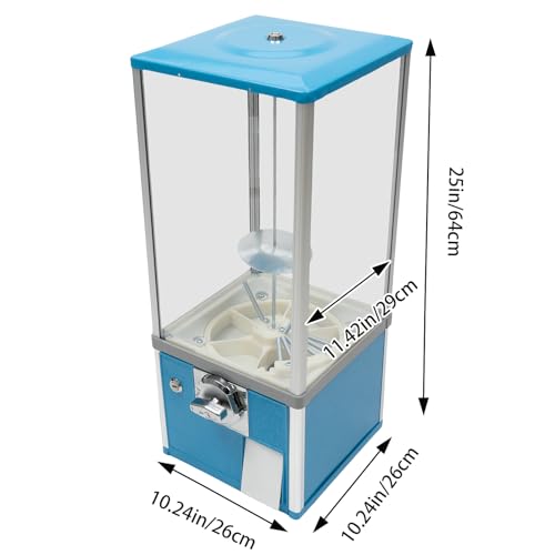 CNCEST 10.24 * 10.24 * 25.2in Vending Machine,Candy Vending Machine with Keys-Cash Box Capacity:700-800 Coins,for Retail Stores/Amusement Parks/Hypermarkets (Yellow)