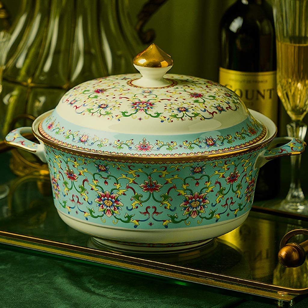 Porcelain Dinner Set Kitchen Tableware Set,Ceramics Dinnerware Set, 50 Pieces Bone China Plates and Bowls Sets for Family Gathering - High-Grade Enamel Dinner Set with Fruit Dish