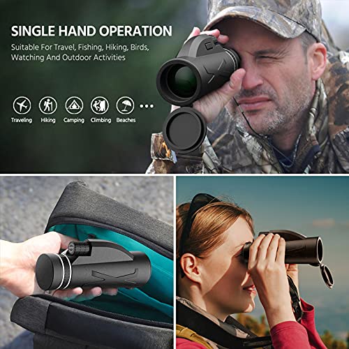 THEBASS 80x100 Monocular Telescope - High Power Prism Monocular HD Dual Focus Scope Portable Fogproof with Smartphone Holder & Tripod for Bird Watching Hunting Camping Travelling Wildlife Secenery