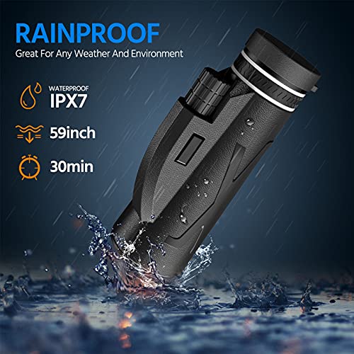 THEBASS 80x100 Monocular Telescope - High Power Prism Monocular HD Dual Focus Scope Portable Fogproof with Smartphone Holder & Tripod for Bird Watching Hunting Camping Travelling Wildlife Secenery