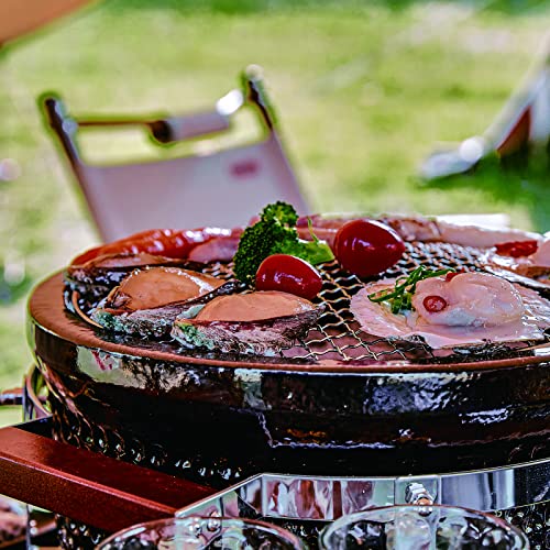 CNJerryXD Round Table Ceramic Grill Garden Outdoor Camping Portable Ambience BBQ Grill (13.4 Inch)