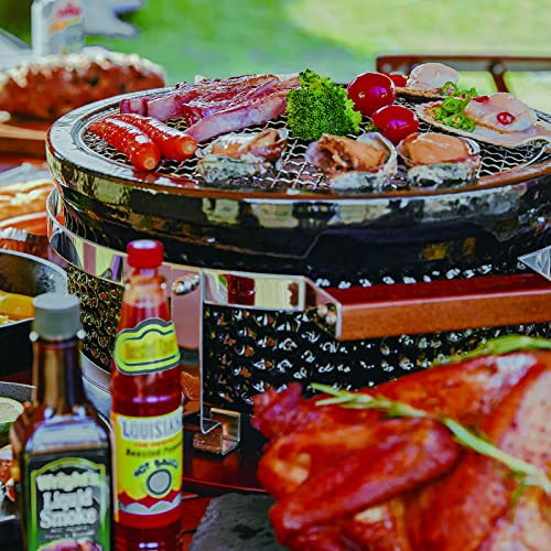 CNJerryXD Round Table Ceramic Grill Garden Outdoor Camping Portable Ambience BBQ Grill (13.4 Inch)