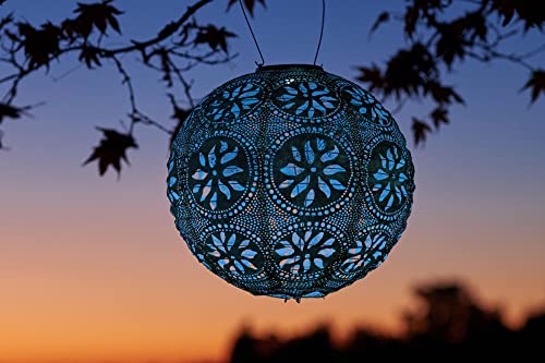 Allsop 31836 Home Soji Stella Boho LED Outdoor Solar Lantern, Handmade with Weather-Resistant UV Rated Tyvek Fabric, Stainless Steel Hardware, for Patio, Deck, Garden, 12X12