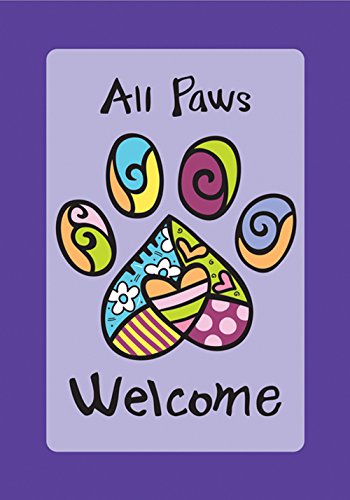 Toland Home Garden 119513 All Paws Welcome Paw Print Flag 12x18 Inch Double Sided Paw Print Garden Flag for Outdoor House Cat Dog Flag Yard Decoration