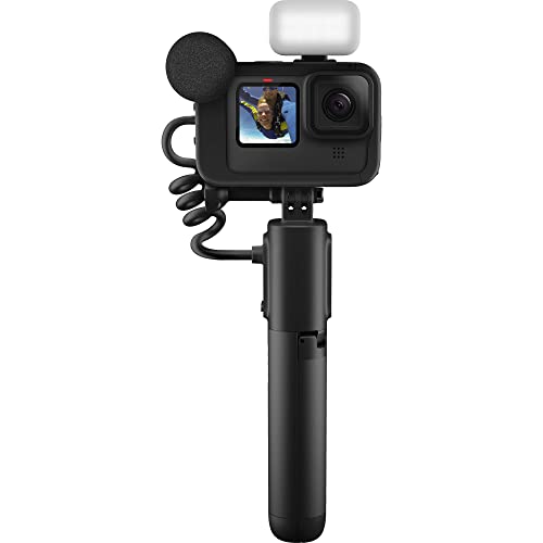 GoPro HERO11 Black Creator Edition - Includes Volta (Battery Grip, Tripod, Remote), Media Mod, Light Mod, Waterproof Action Camera + 64GB Card, 50 Piece Accessory Kit and 2 Extra Batteries