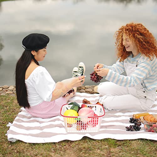 Yardwe Plastic Fruits Picking Baskets 5pcs Kitchen Plastic Baskets with Handle Mini Shopping Basket Decorative Basket Fruit Picking Basket for Vegetables Garden Gathering