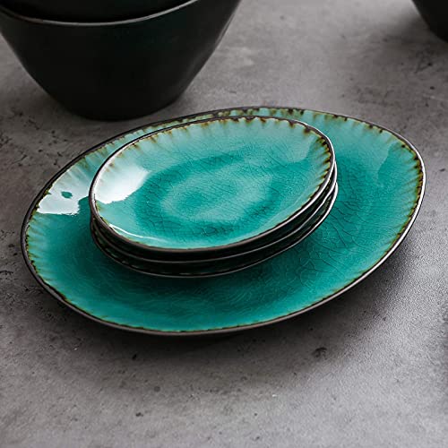 GagalU Porcelain Dinnerware Set33-Piece Pottery Stoneware Vintage Ceramic Dinner Set with 12*Dipping Dishes&Bowl,6*Dessert Plate,3*Dinner Plate Dinnerware Set