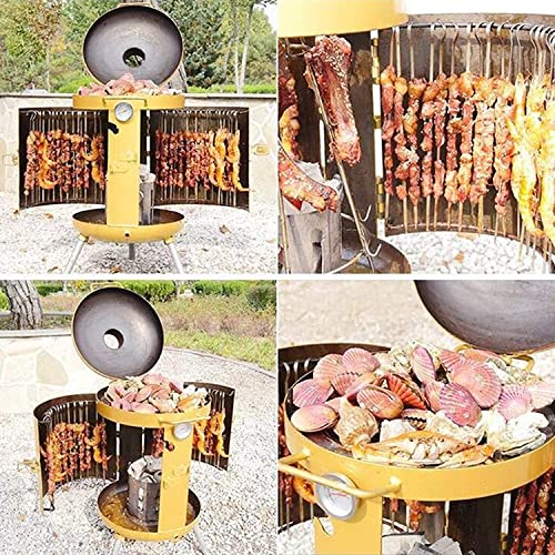 NEWCES Safety Certification Vertical Barbecue Grills Charcoal BBQ Grill Adjustable Firepower Barbeque Grill & Smoker for Garden Camping Outdoor Cooking & Grilling