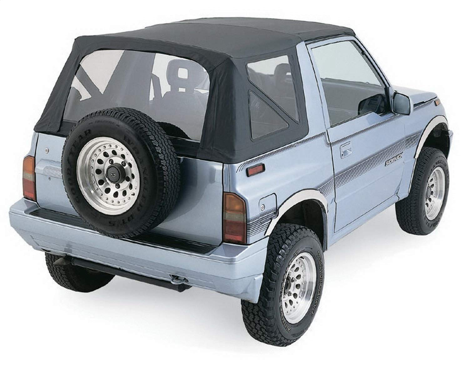 Rampage Factory Replacement Soft Top | Vinyl, Black Diamond Color with Tinted Windows | 98635 | Fits 1986 - 1994 Suzuki Samurai