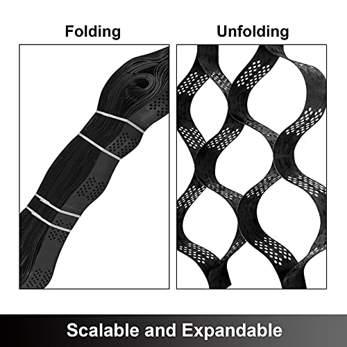 Suninlife Geo Grid Ground Grid 4" Thick Geo Cell Grid 9 x 17 Ft Ground Stabilization Grid 1885 LBS Per Sq Strength Gravel Ground Grid for Slope Driveways and Garden
