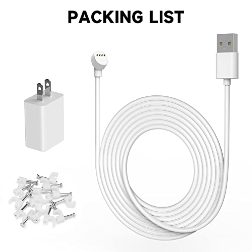 Ayotu 16ft/5m Camera Power Cord for Google Nest Cam (Battery), 5V 2A DC Outdoor Power Adapter Fast Charging with Weatherproof Charger Cable (NOT Include Camera), 1 Pack White