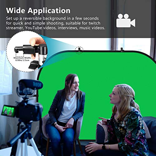 NEEWER 5x7ft/1.5x2m Chromakey Green Screen Blue Green 2 in 1 Double Sided Pop Up Collapsible Backdrop with Support Stand, Foldable Panel for Photo and Video Shooting, Live Streaming, Gaming