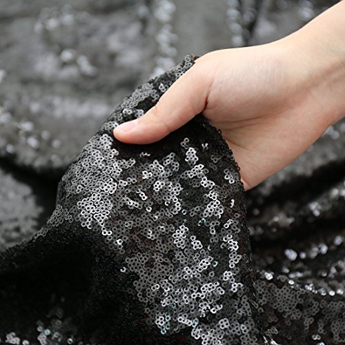 Black Sequin Backdrop Curtain Black Backdrop 2 Panels 2ftx8ft Curtain Drapes Sequin Background for Parties Shimmer Wall Backdrop Cloth