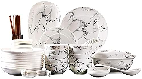 GagalU Dinner SetsDinnerware Set for Home or Special Restaurant, 55PCS Chinese Style Bone China Dinnerware Set Household Phnom Penh Ceramic Bowl Dishes Plate Service for 10