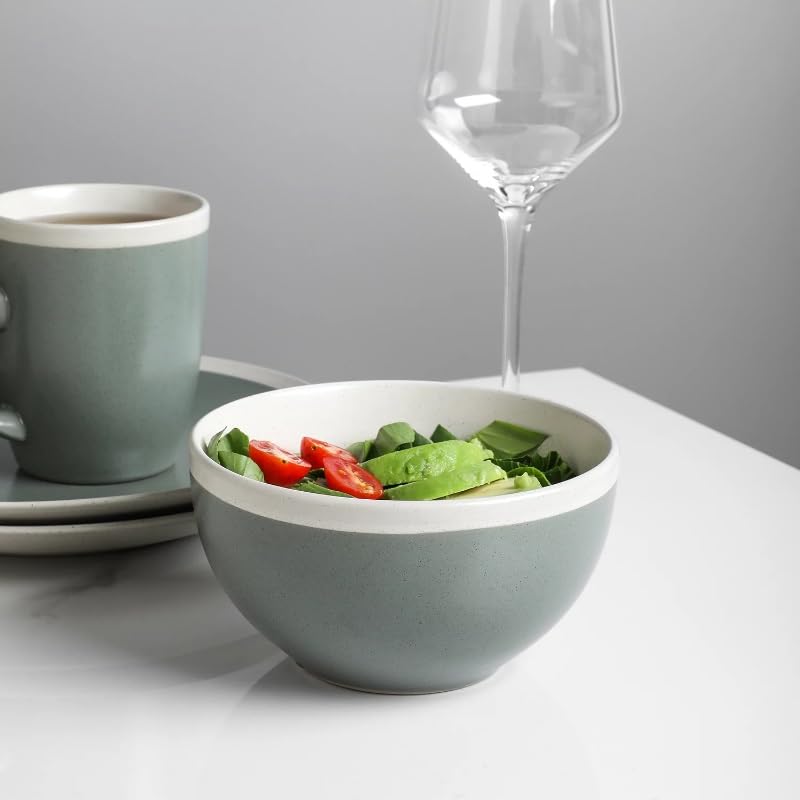 TBGFPO 16-Piece Round Dinnerware Cream Dinner Set Everyday Use Dinner Set Dishes Round Plates Tableware Sets