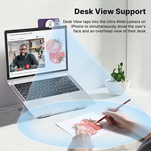 ULANZI MK-01 Continuity Camera Mount for MacBook, iPhone Camera Mount Compatible with MagSafe for iPhone 14/13/12, Magnetic Phone Webcam Mount with Desk View Support iOS 16 + & MacOS Ventura