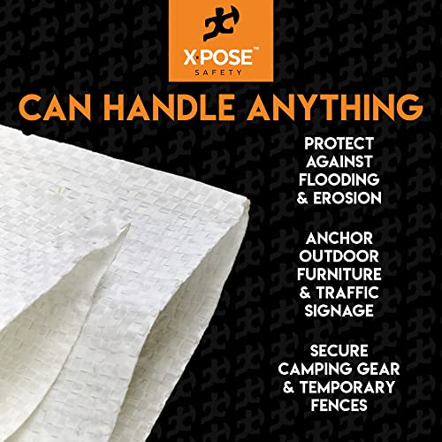 Empty Sand Bags, with Ties β White 14" x 26" Heavy Duty Woven Polypropylene, UV Sun Protection, Dust, Water and Oil Resistant - Home and Industrial - Floods, Photography and More (Bundle of 10)