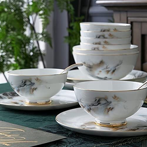 GagalU Dinner SetsDinnerware Set for Home or Special Restaurant, 99PCS Chinese Style Bone China Dinnerware Set Household Phnom Penh Ceramic Bowl Dishes Plate Service for 12