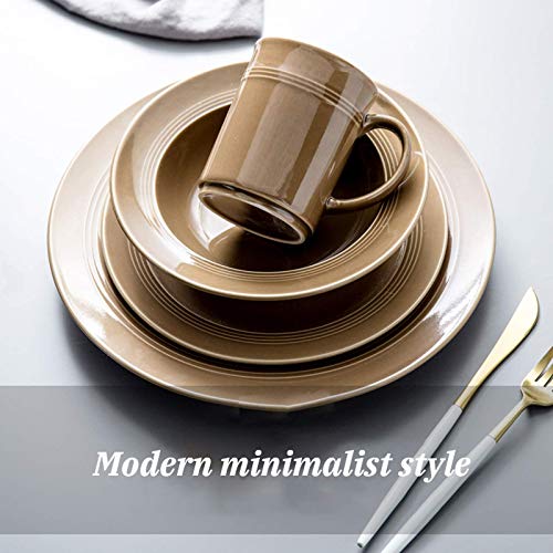 GagalU Dinner Set,Porcelain Dinnerware Sets, Modern Minimalist Style Salad Bowls and Steak Plates Sets | 22 Pieces Ceramics Dinner Combination Set with Mug for Restaurant