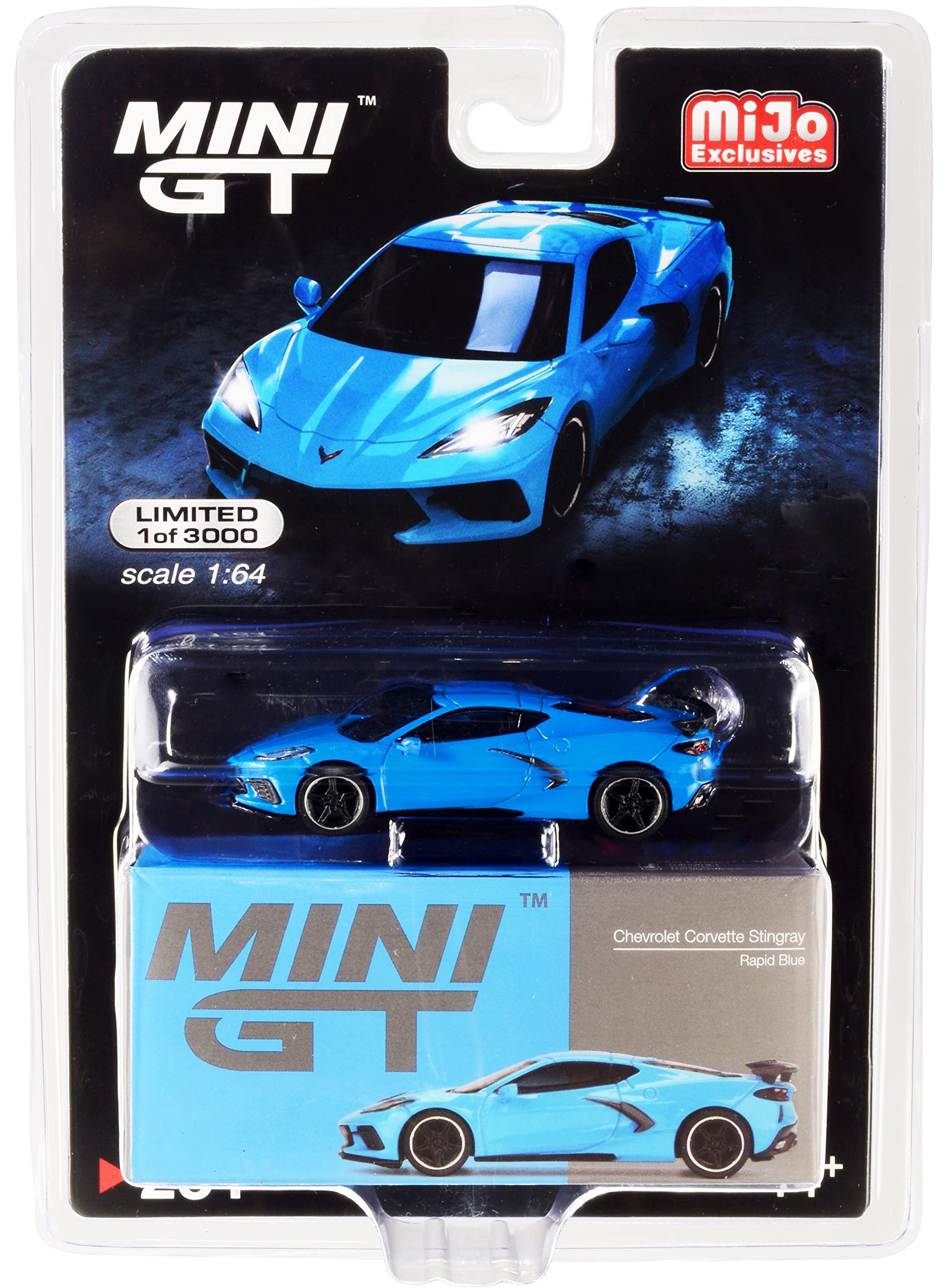 TRUE SCALE miniatures 2020 Chevy Corvette C8 Stingray Rapid Blue Limited Edition to 3000 Pieces Worldwide 1/64 Diecast Model Car, MGT00251
