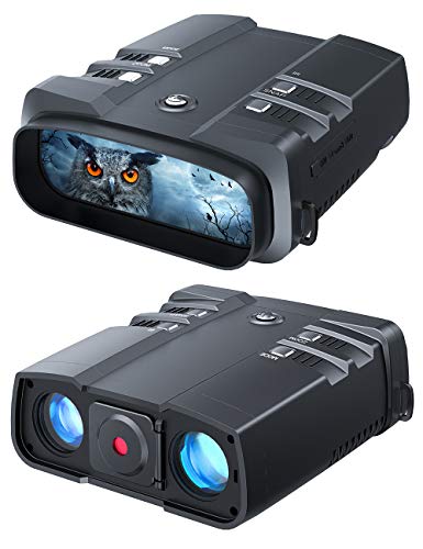 VABSCE Digital Night Vision Binoculars, 1080p FHD, 1640ft Viewing Range, Superior 5W Infrared, High Sensitivity COMS Sensor Night Goggles for Hunting, Camping and Surveillance with 64GB Micro SD Card