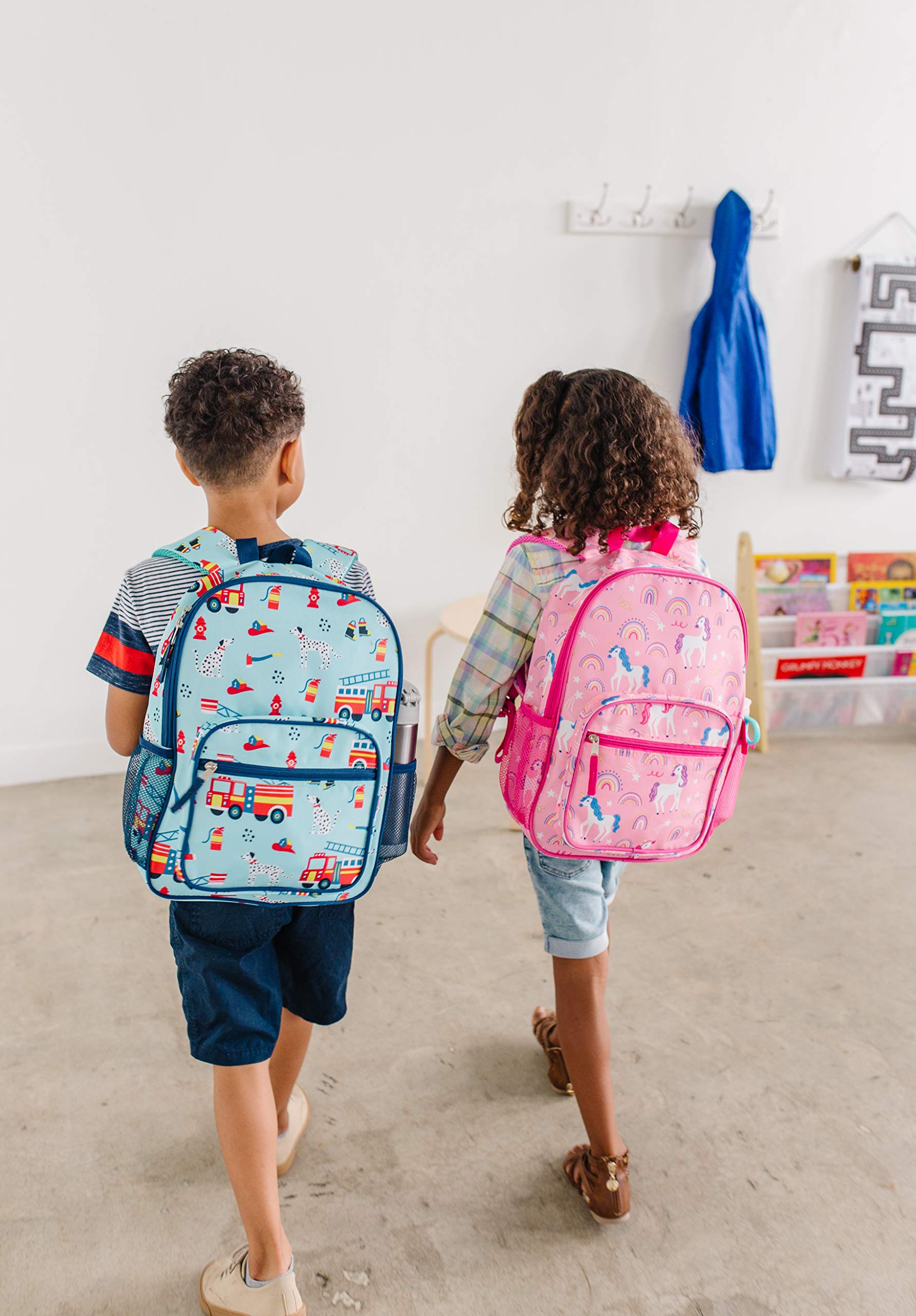 Wildkin Day2Day Kids Backpack Bundle with Lunch Box Bag (Firefighters)