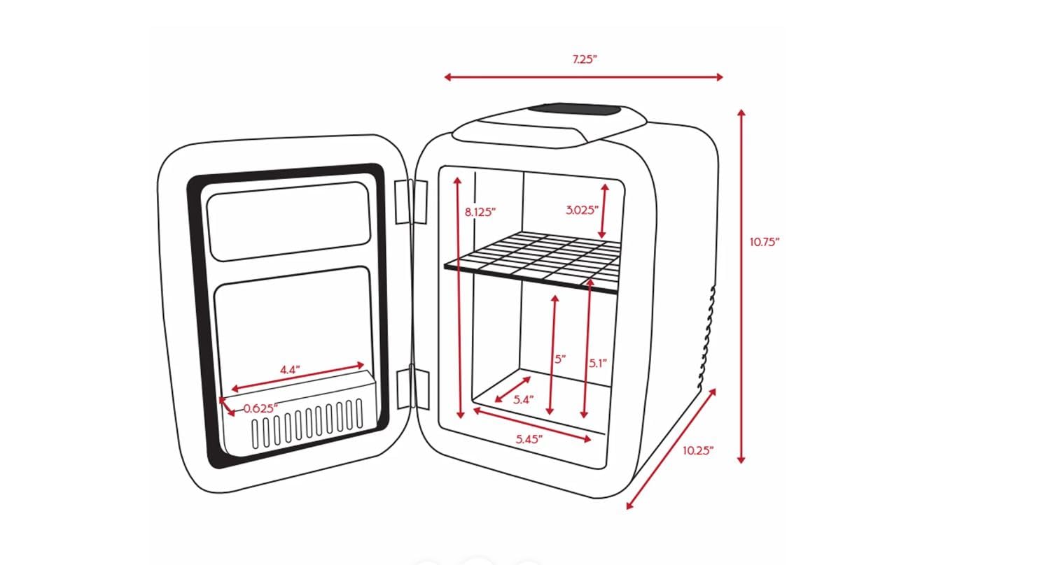Cooluli Skincare Mini Fridge for Bedroom - Car, Office Desk & Dorm Room - Portable 4L/6 Can Electric Plug In Cooler & Warmer for Food, Drinks, Beauty & Makeup - 12v AC/DC & Exclusive USB Option, White