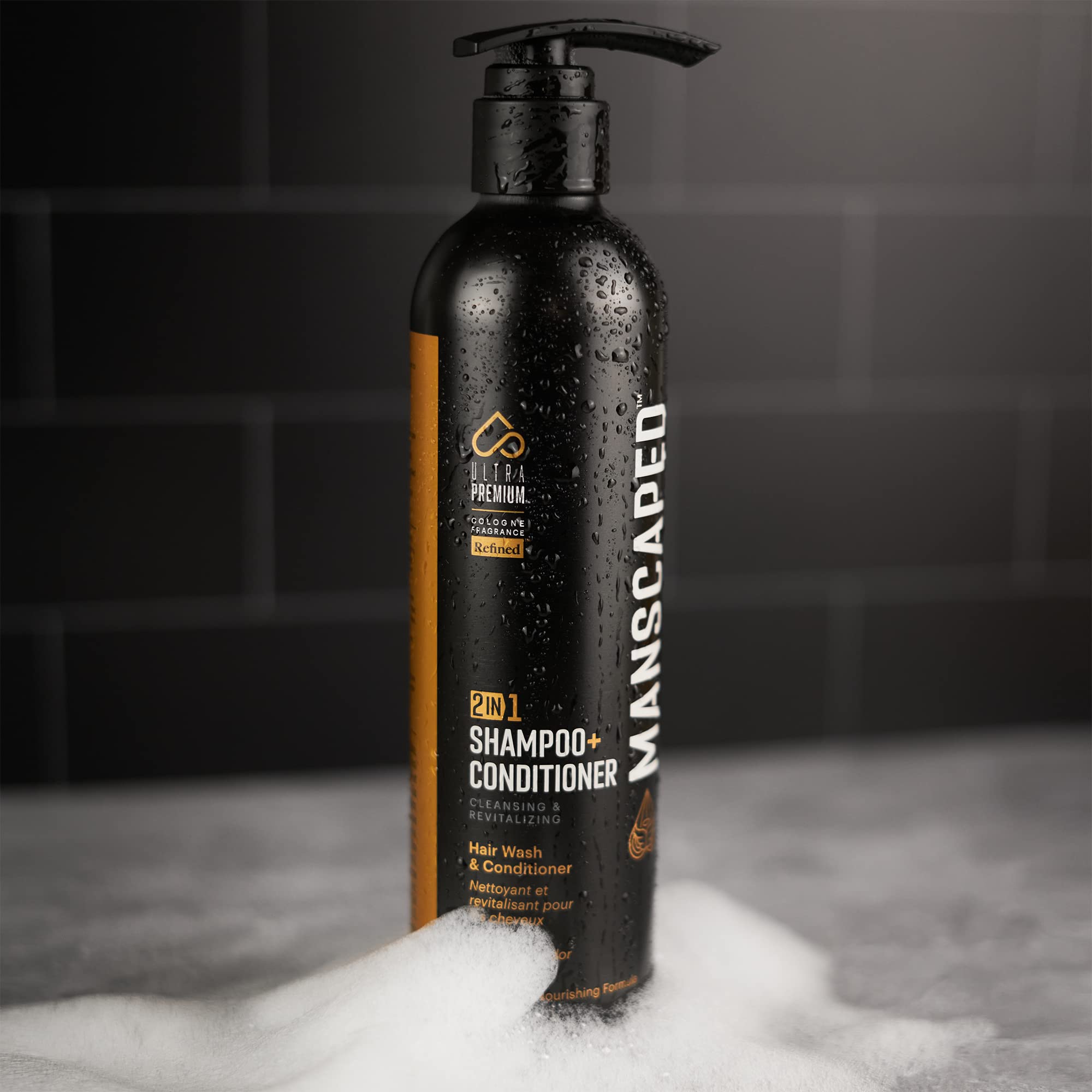 MANSCAPED® 2 In 1 Shampoo & Conditioner, UltraPremium Formula Infused with Sea Kelp, Coconut Water, Aloe for Nourishing and Hydrating Hair (16 oz), 2 Pack