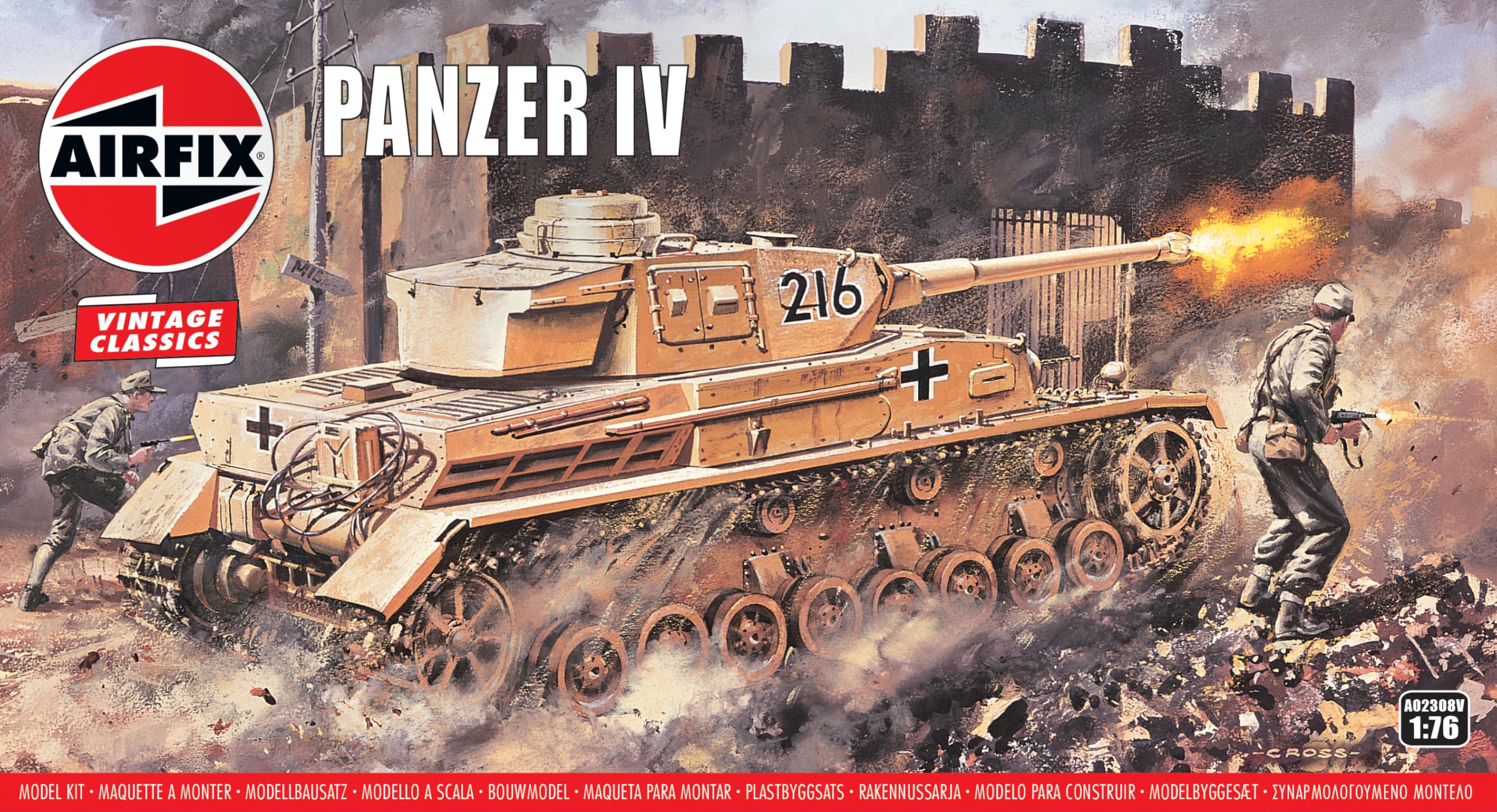 Airfix Panzer IV F1 / F2 Tank 1:76 Vintage Classics Military Plastic Model Kit A02308V