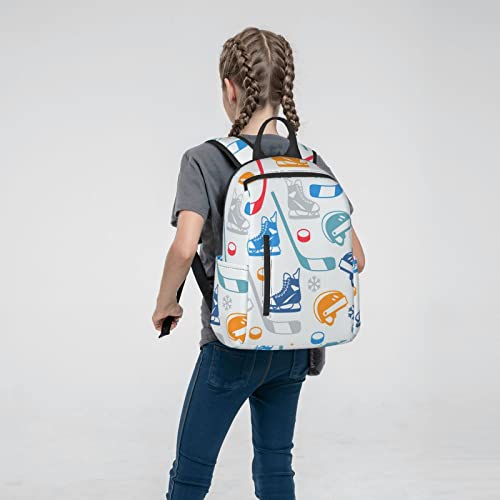 Biviel Hockey Elements Creative Patterned print Lightweight Backpack Simple Casual Shoulder Backpack Hiking Backpacks