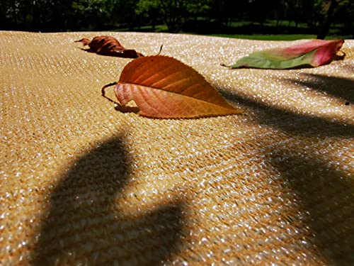 MontCampys Sun Shade Sail 7' x 10' Rectangle Permeable Canopy Shade Cloth UV Block Cover for Backyard Patio Garden Lawn Carport Outdoor Camping Event, Yellow/Sand