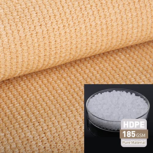 MontCampys Sun Shade Sail 7' x 10' Rectangle Permeable Canopy Shade Cloth UV Block Cover for Backyard Patio Garden Lawn Carport Outdoor Camping Event, Yellow/Sand