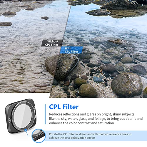 NEEWER 6PCS Lens Filter Kit Compatible with DJI Air 2S, UV CPL ND4 ND8 ND16 ND32 Multi Coated HD Optical Glass, Aluminum Alloy Frame Neutral Density Polarizer Filter for Drone Camera Accessories
