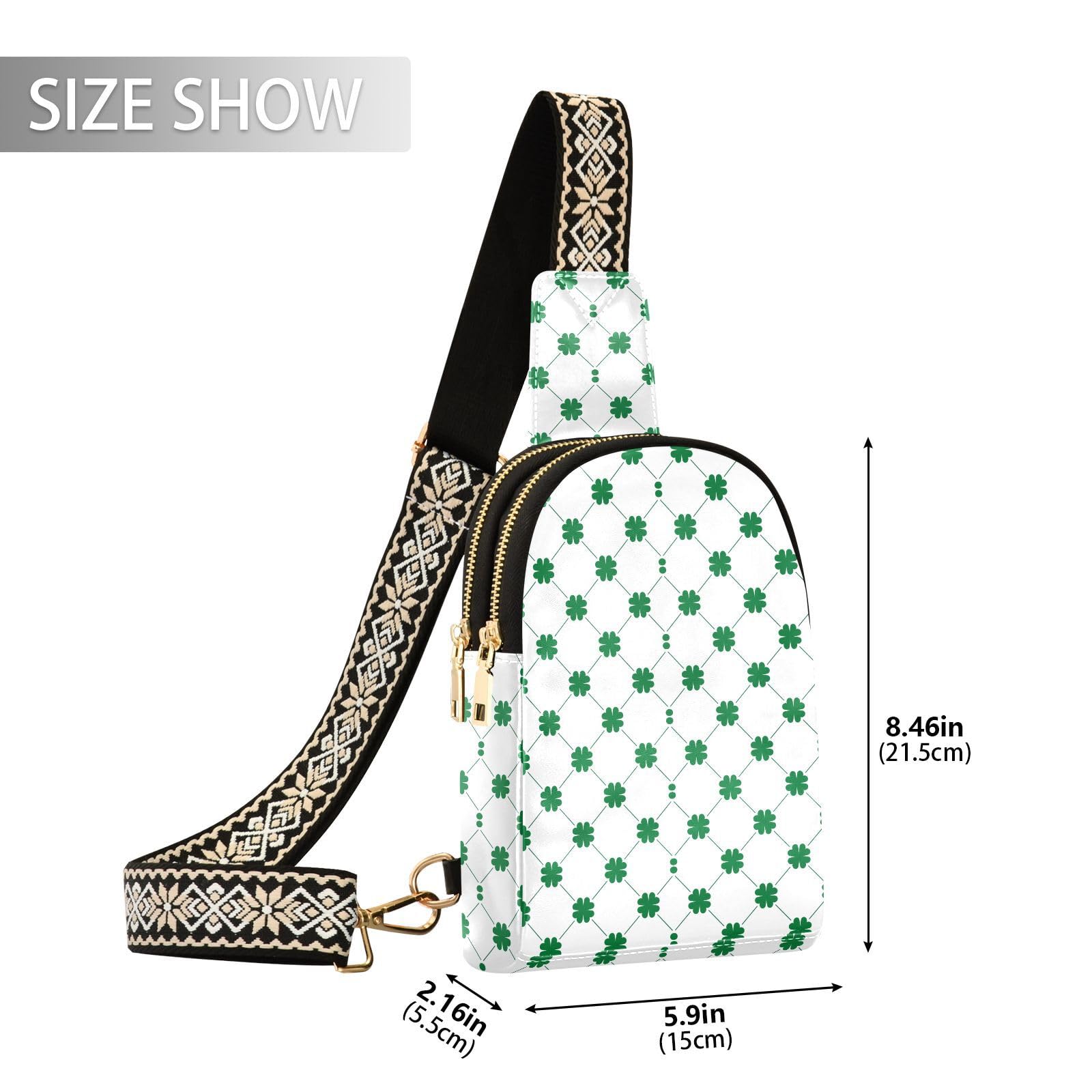 Augenstern Women Crossbody Sling Backpack St-patrick-day-green-grass Girl Chest Bag Daypack for Hiking Traveling