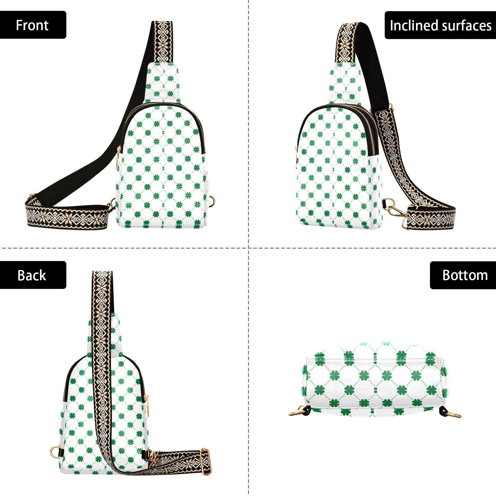 Augenstern Women Crossbody Sling Backpack St-patrick-day-green-grass Girl Chest Bag Daypack for Hiking Traveling